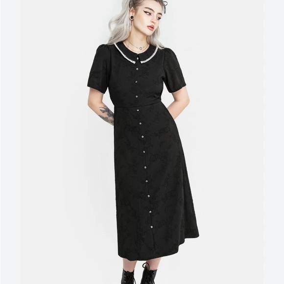 Disturbia | Dresses | Disturbia Medea Black Button Front Collared Midi ...